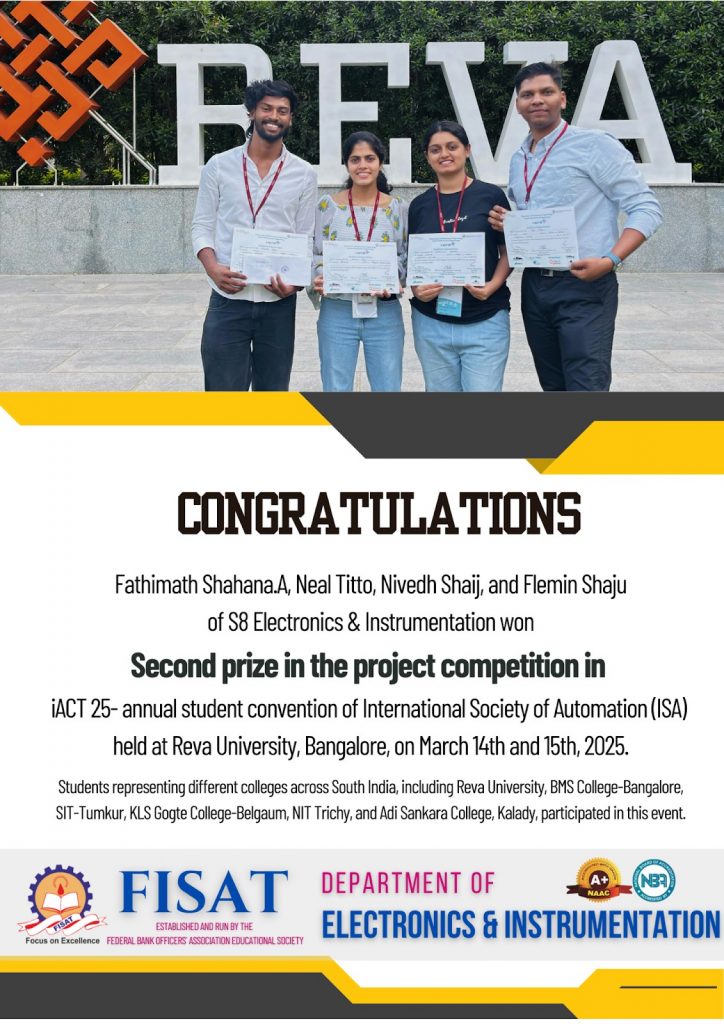 Students Achievements | FISAT | Federal Institute of Science And Technology