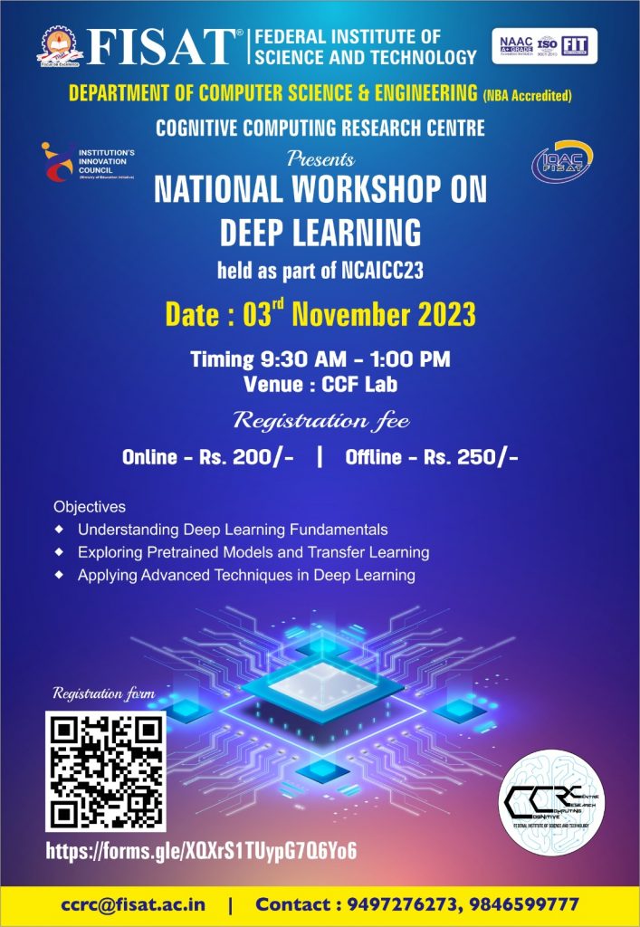 National Workshop on Deep Learning | FISAT | Federal Institute of Science And Technology